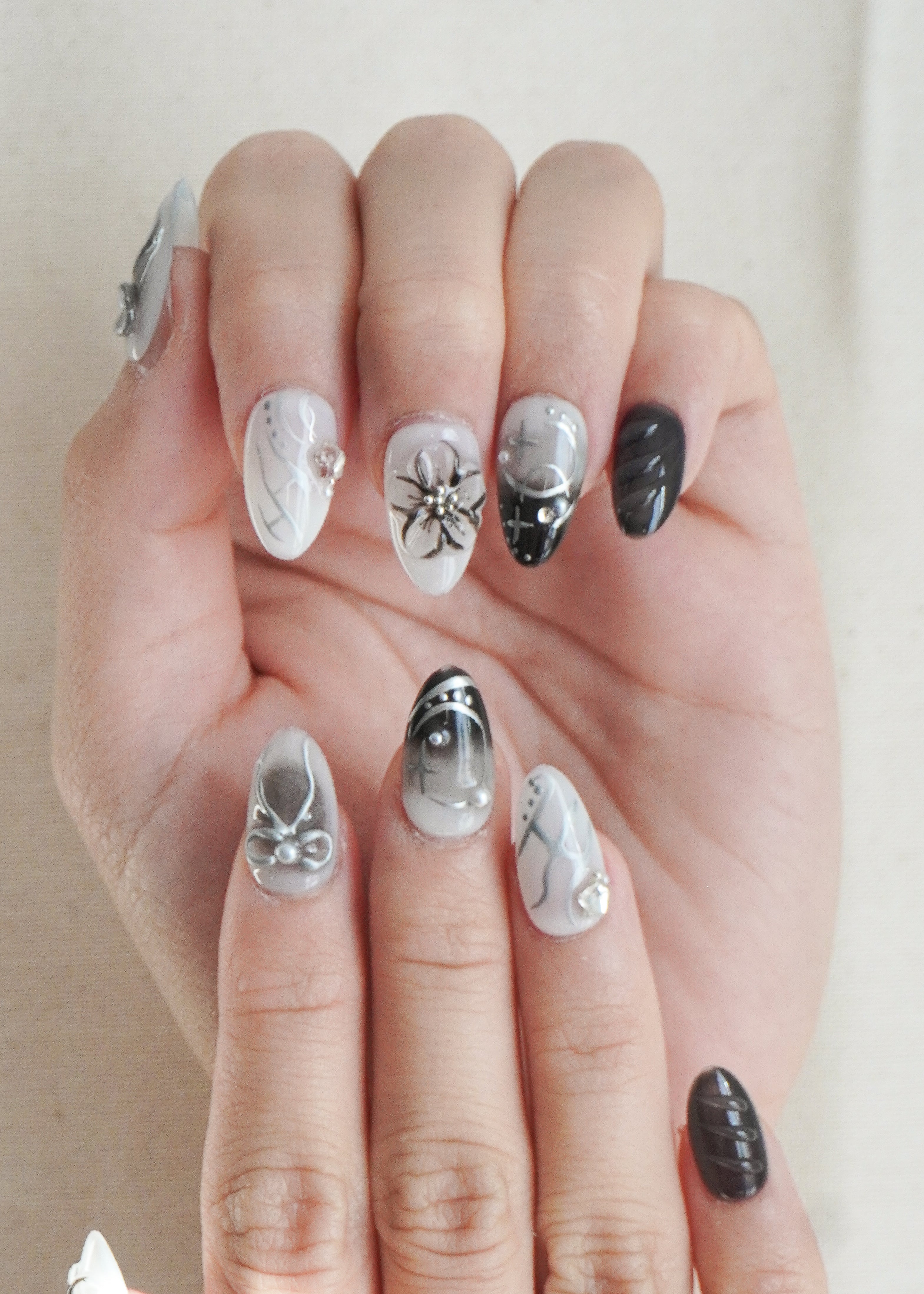 Ashen Veil Press On Nail Set – enes nails